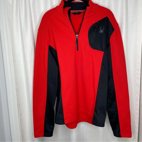 Spyder | Sweaters | Spyder Mens Three Quarter Zip Orange And Black ...